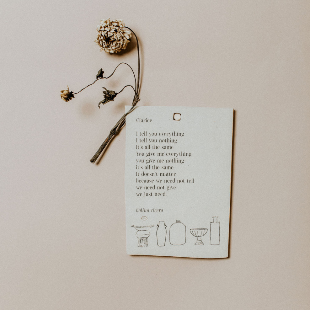 Clarice Ceramic Poem – Krista Coons Studio